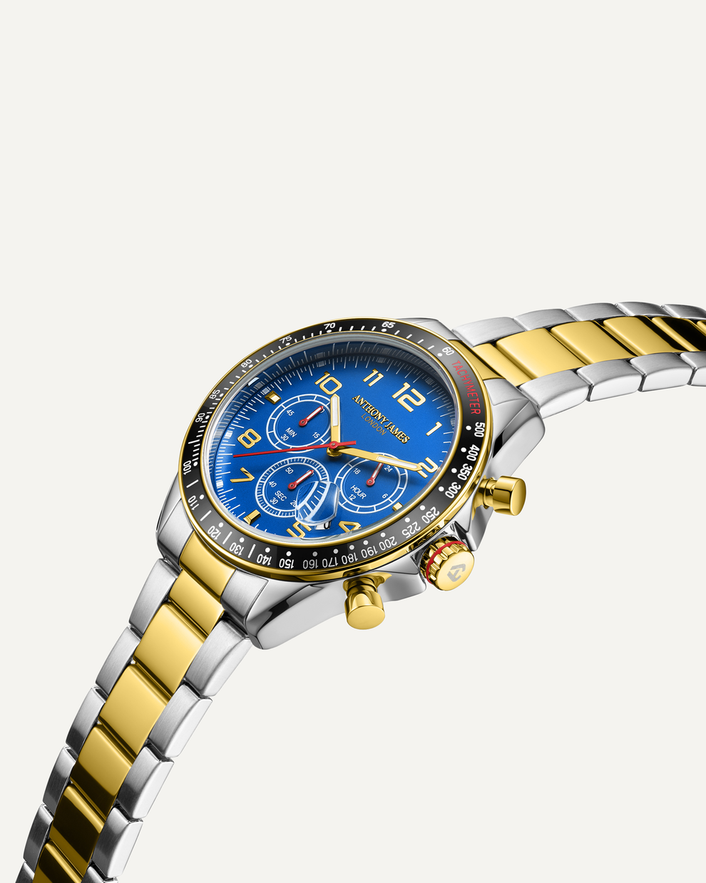 Tachymeter Chrono Two Tone Blue – anthonyjameswatches